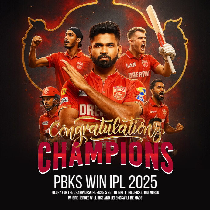 Plantilla de IPL 2025 Champion | PosterMyWall