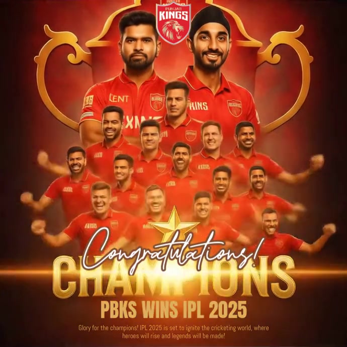 IPL 2025 Champions Template | PosterMyWall