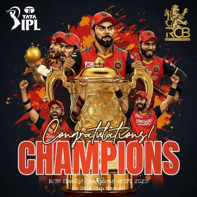 IPL 2025 Champions Template | PosterMyWall