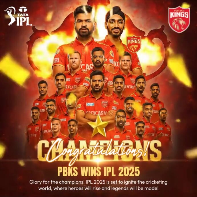 IPL 2025 Champions Template | PosterMyWall