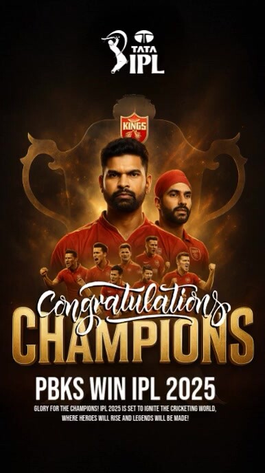 IPL 2025 Winner Template | PosterMyWall
