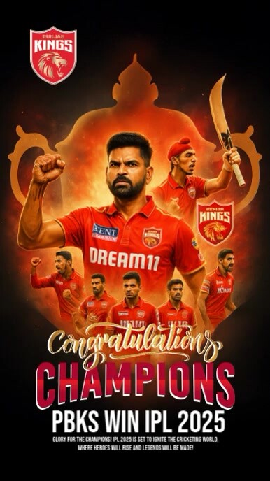 IPL 2025 Winner Template | PosterMyWall
