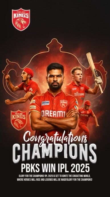 IPL 2025 Winner Template | PosterMyWall