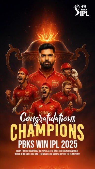 Plantilla de IPL 2025 Winner | PosterMyWall