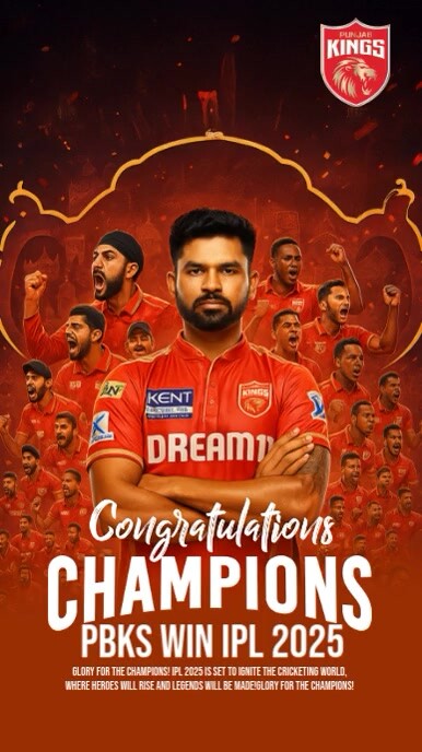 IPL 2025 Winner Template | PosterMyWall