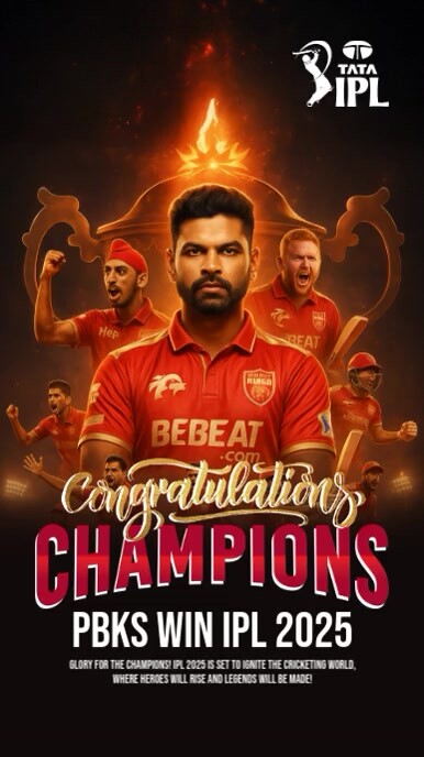 IPL 2025 Winner Template | PosterMyWall