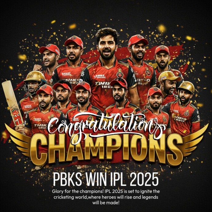 IPL Champion 2025 Template | PosterMyWall