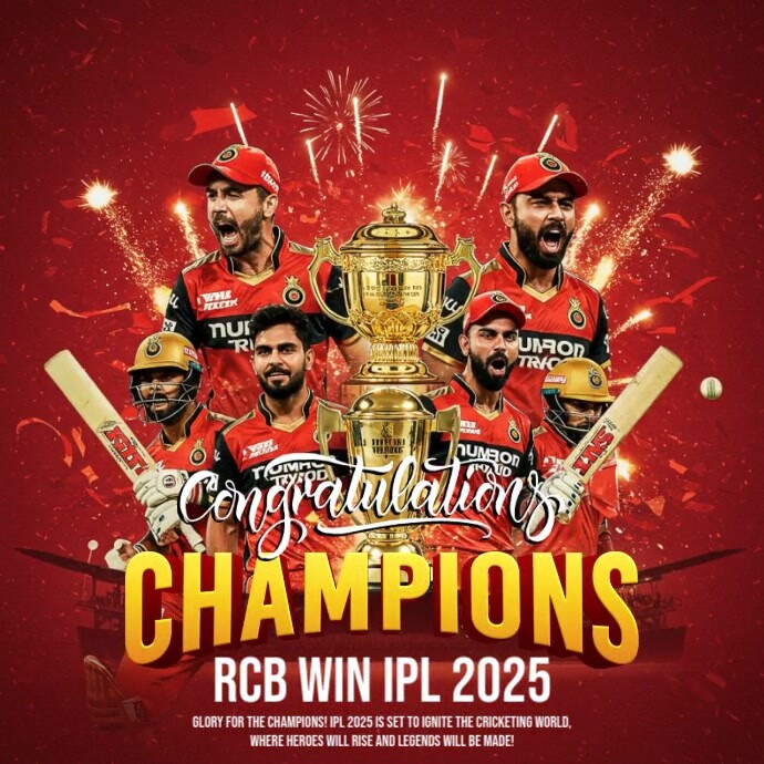 IPL Champion 2025 Template | PosterMyWall