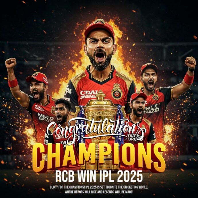 IPL Champion 2025 Template | PosterMyWall