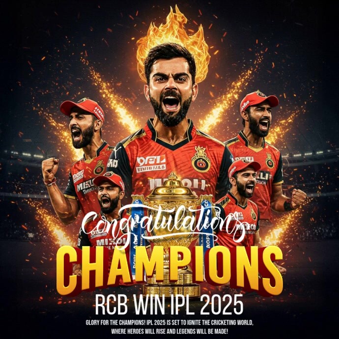 IPL Champion 2025 Template | PosterMyWall