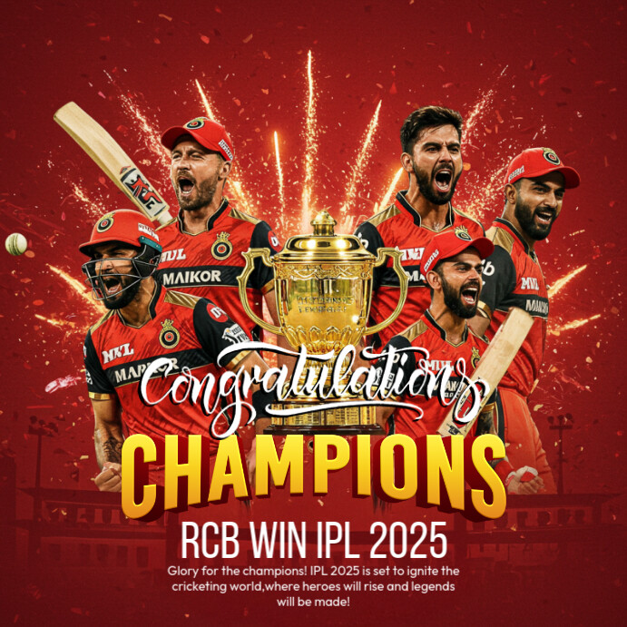 IPL Champion 2025 Template | PosterMyWall