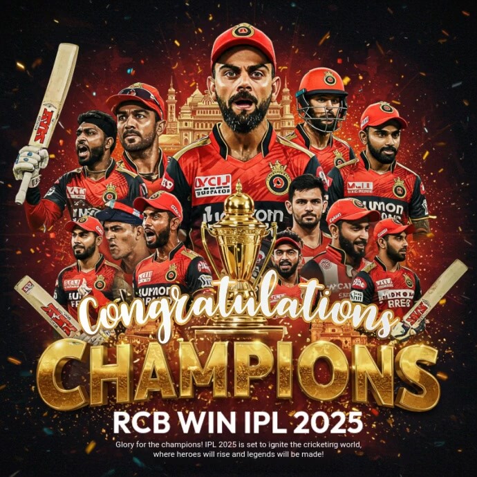 IPL Champion 2025 Template | PosterMyWall