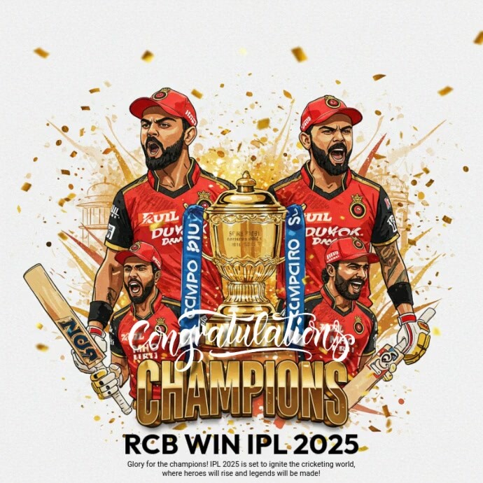 IPL Champion 2025 Template | PosterMyWall