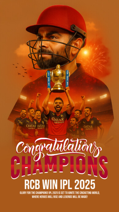 IPL Champions 2025 Template | PosterMyWall