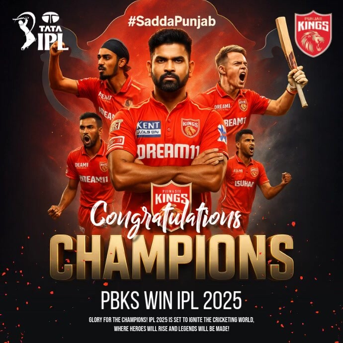 ipl winner 2025 Template | PosterMyWall