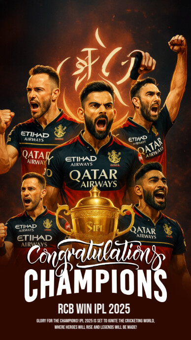 IPL winner 2025 Template | PosterMyWall