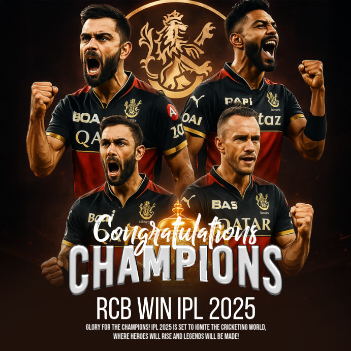 ipl winner 2025 Template | PosterMyWall