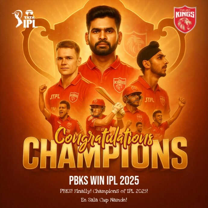 ipl winner 2025 Template | PosterMyWall