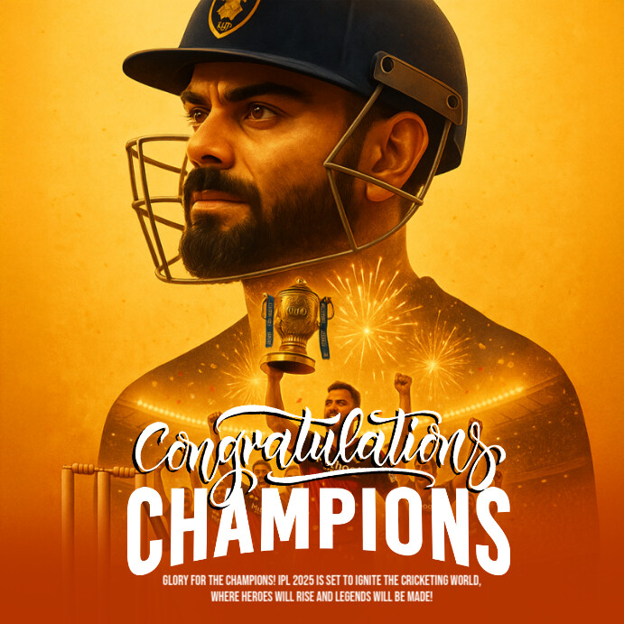 IPL winner 2025 Template | PosterMyWall