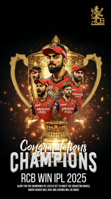 Ipl Winner 2025 Instagram Story Template | PosterMyWall