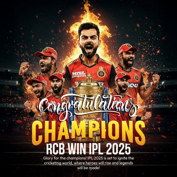 Ipl Winner Instagram Post Template | PosterMyWall