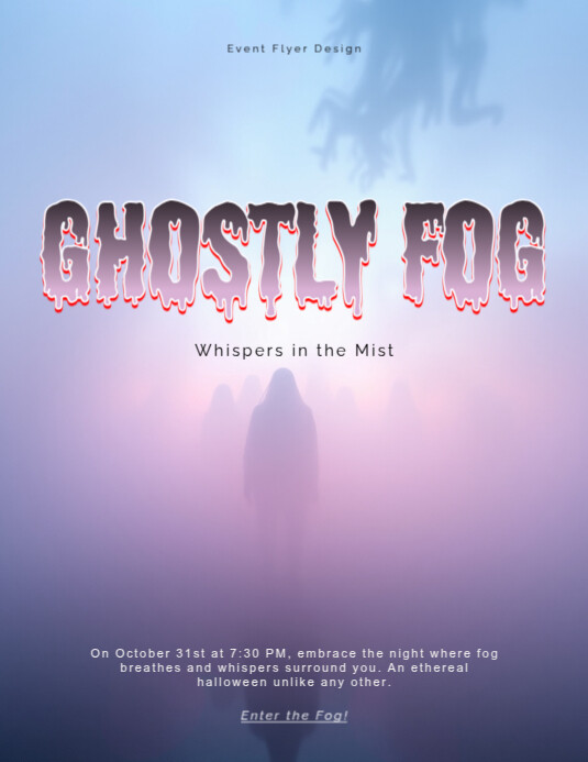 Copy of Iridescent ghost fog halloween flyer template | PosterMyWall