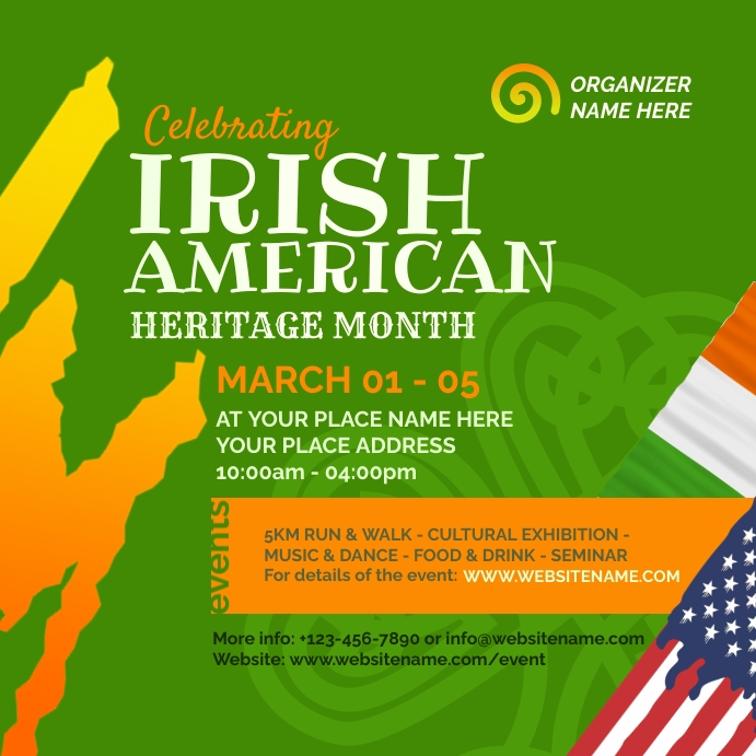 Irish American Heritage Month Instagram Post Template | PosterMyWall