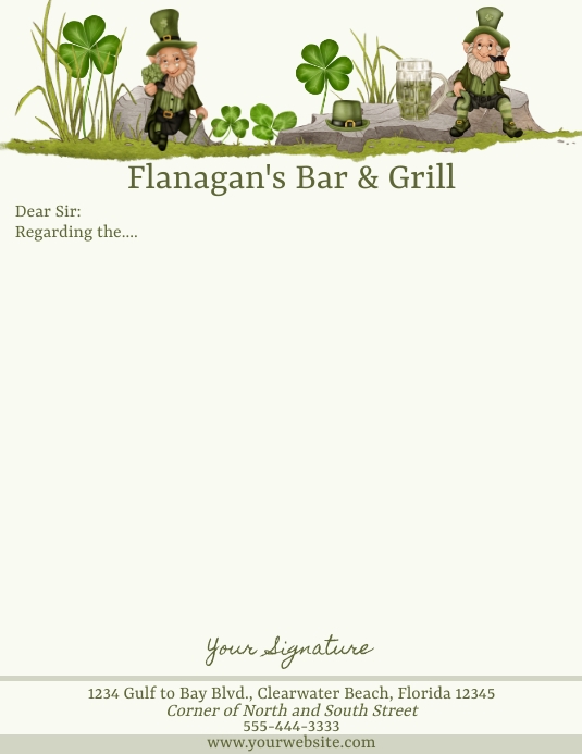 Irish Theme Business Letterhead Template | PosterMyWall