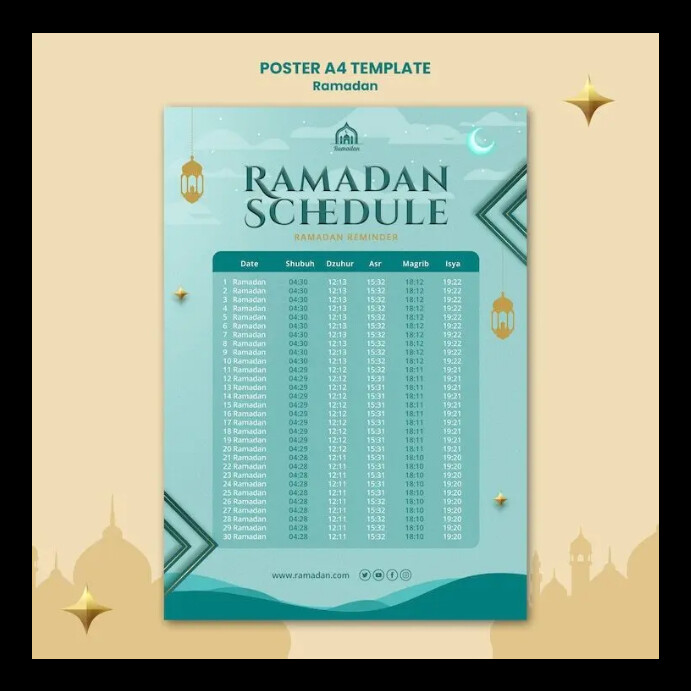 Islamic calendar Template | PosterMyWall