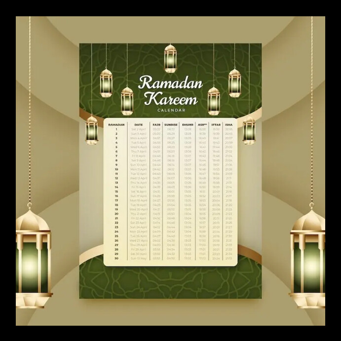 Islamic calendar Template | PosterMyWall
