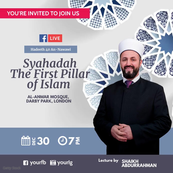 Islamic lecture Facebook Live Template | PosterMyWall