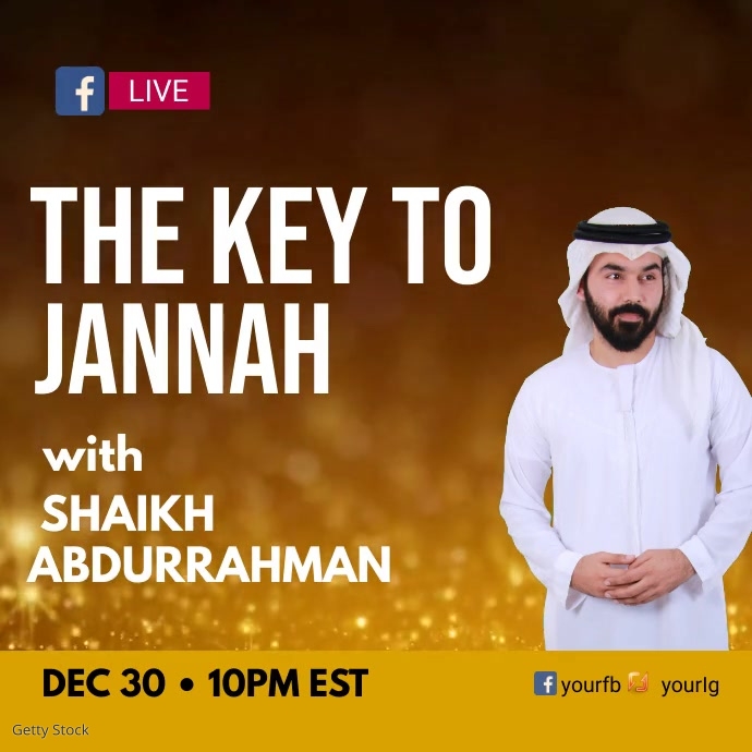 Islamic lecture Facebook Live Template | PosterMyWall