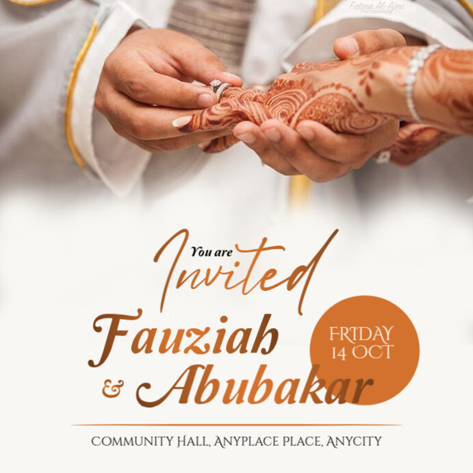 Copy of Islamic Wedding Invitation Card design | PosterMyWall