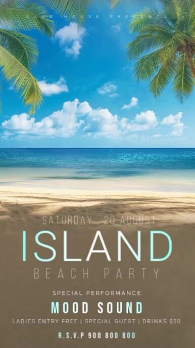 Island Beach Party Party Instagram Ad Template | PosterMyWall