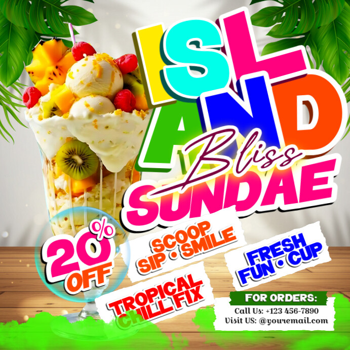 Island Bliss Sunday Template | PosterMyWall