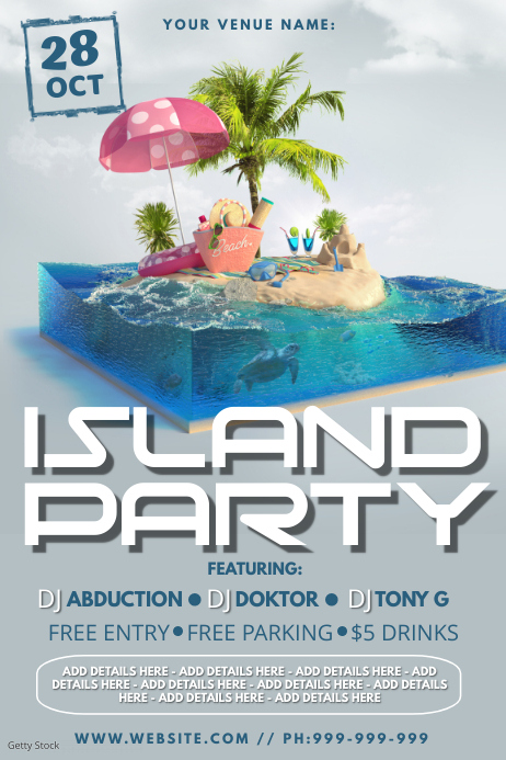 Island Party Poster Template | PosterMyWall