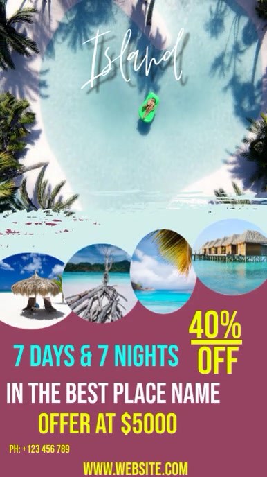 Copy of ISLAND TRAVEL TEMPLATE | PosterMyWall