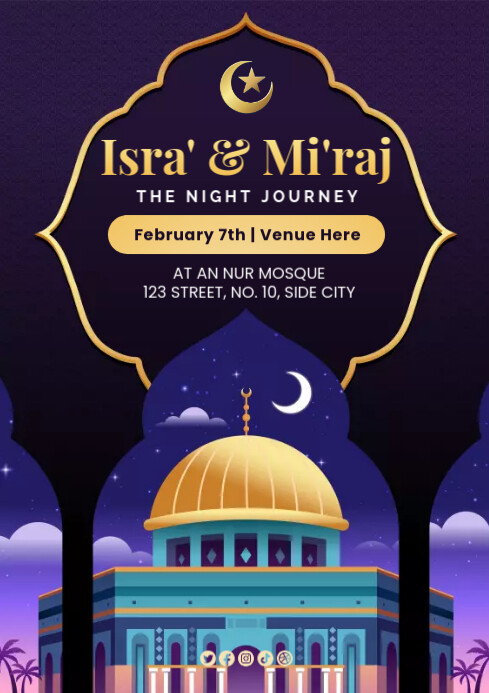 Isra' Mi'raj Event Flyer Poster Template | PosterMyWall