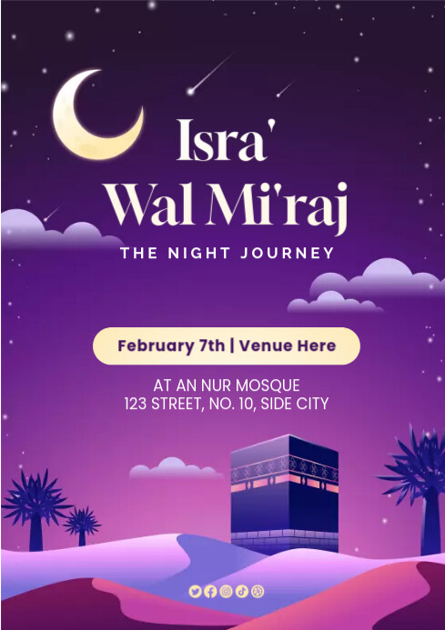Isra' Mi'raj Event Poster Flyer Template | PosterMyWall