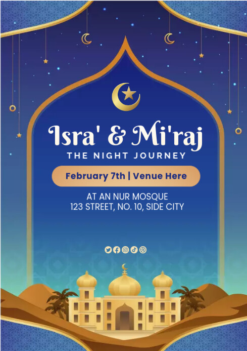 Isra' Mi'raj Event Poster Template | PosterMyWall