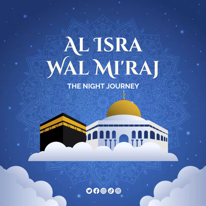 Isra Mi'raj Greeting Poster Template | PosterMyWall