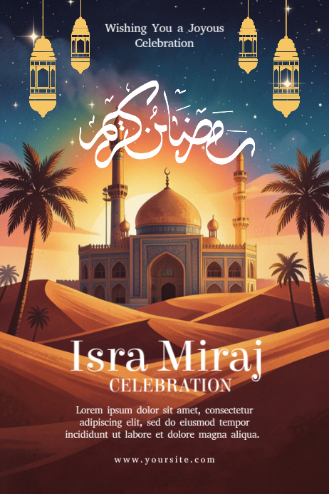 Isra Miraj Celebration Flyer of Poster Template | PosterMyWall