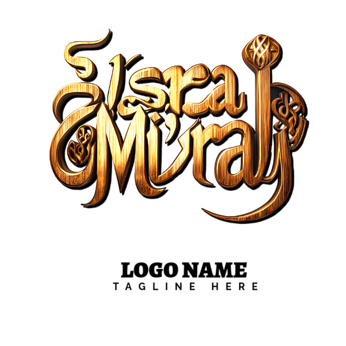 Isra Miraj Typography Logo Template | PosterMyWall