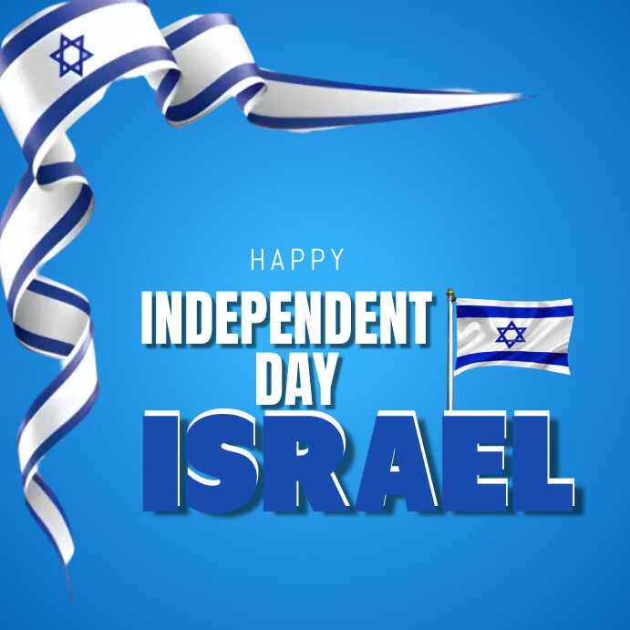 Plantilla de Israel independence day Yom Ha'atzmaut | PosterMyWall