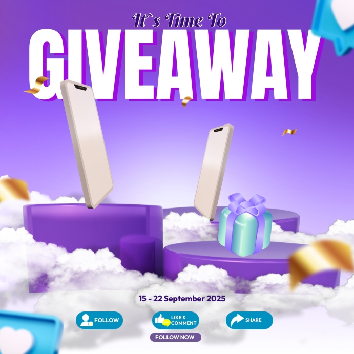 It`s Time To Giveaway Ads Template | PosterMyWall