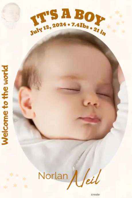 It's a Boy/Baby Announcement Template | PosterMyWall