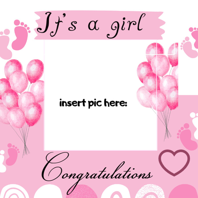 It's a girl Template | PosterMyWall