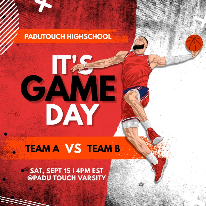 It's Game Day Basketball Facebook Template | PosterMyWall