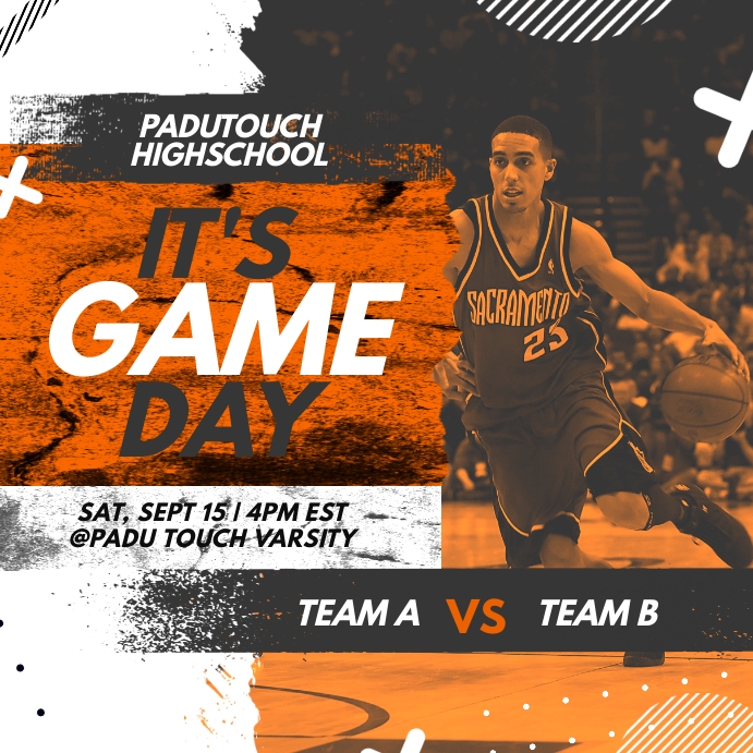 It's Game Day Basketball Facebook highschool Template | PosterMyWall