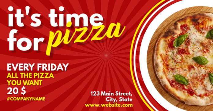 Copy of it's time for pizza facebook ad | PosterMyWall